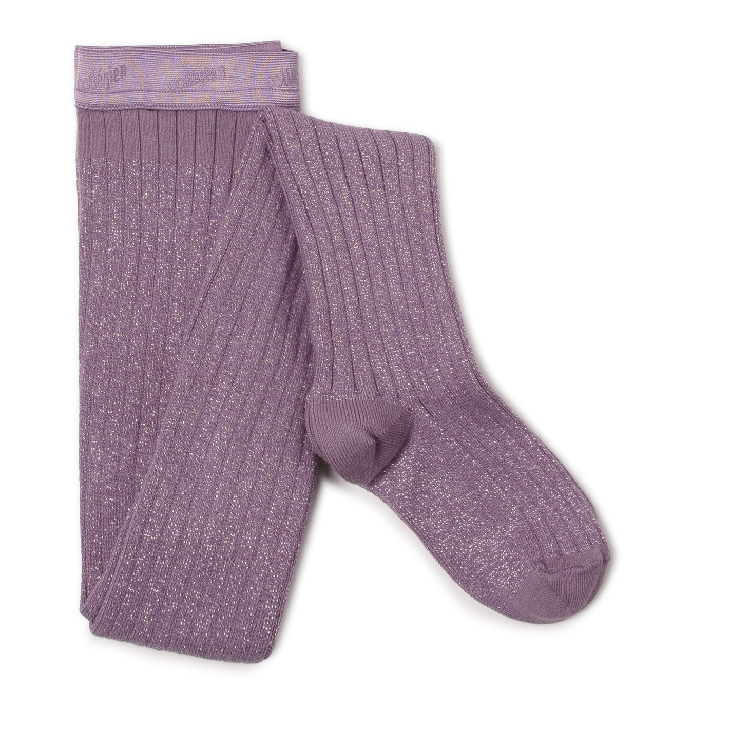 Amélie - Collant cotone e lurex a coste - Glycine du Japon