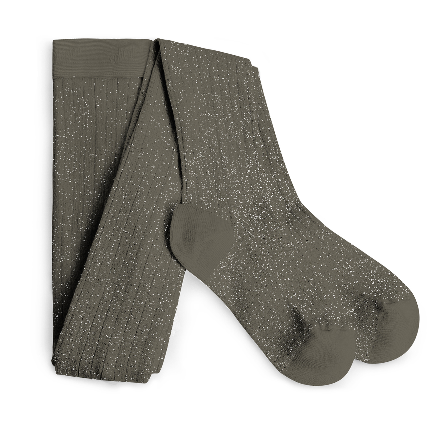 Amélie - Collant cotone e lurex a coste - Brun De Terre